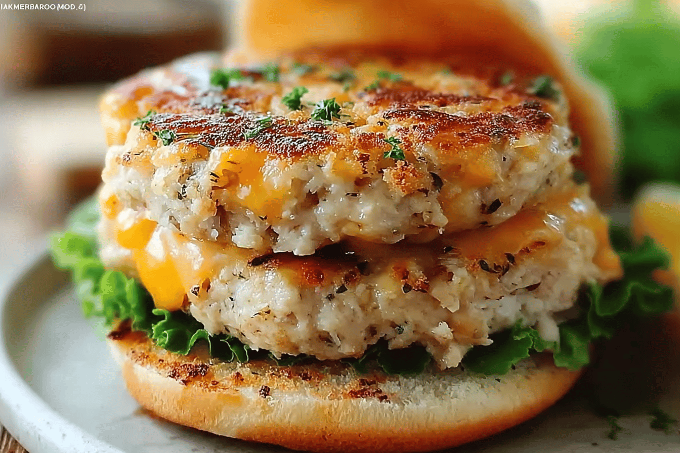 Ranch Cheddar Chicken Burgers With Creamy Sauce Recipe